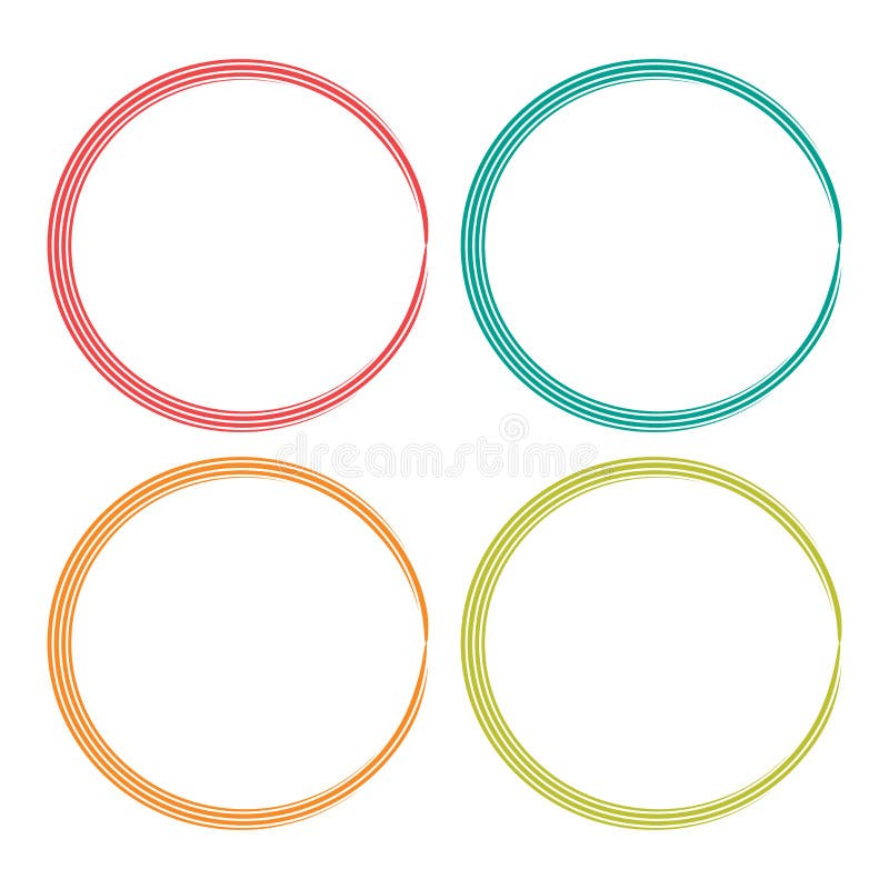 Colorful Frame Set Isolated on White Background. Red, Blue, Orange ...