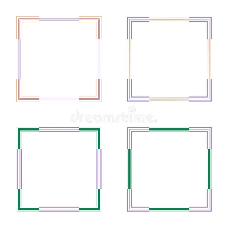 Square Border Design Set Stock Illustrations – 75,152 Square Border ...