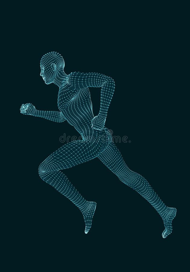 Frame Shape Fast Running Man Stock Illustration - Illustration of ...