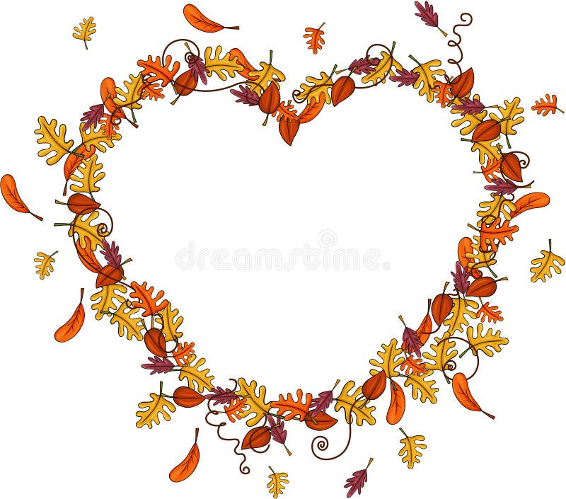 Heart with autumn leaves stock vector. Illustration of holiday - 15679301