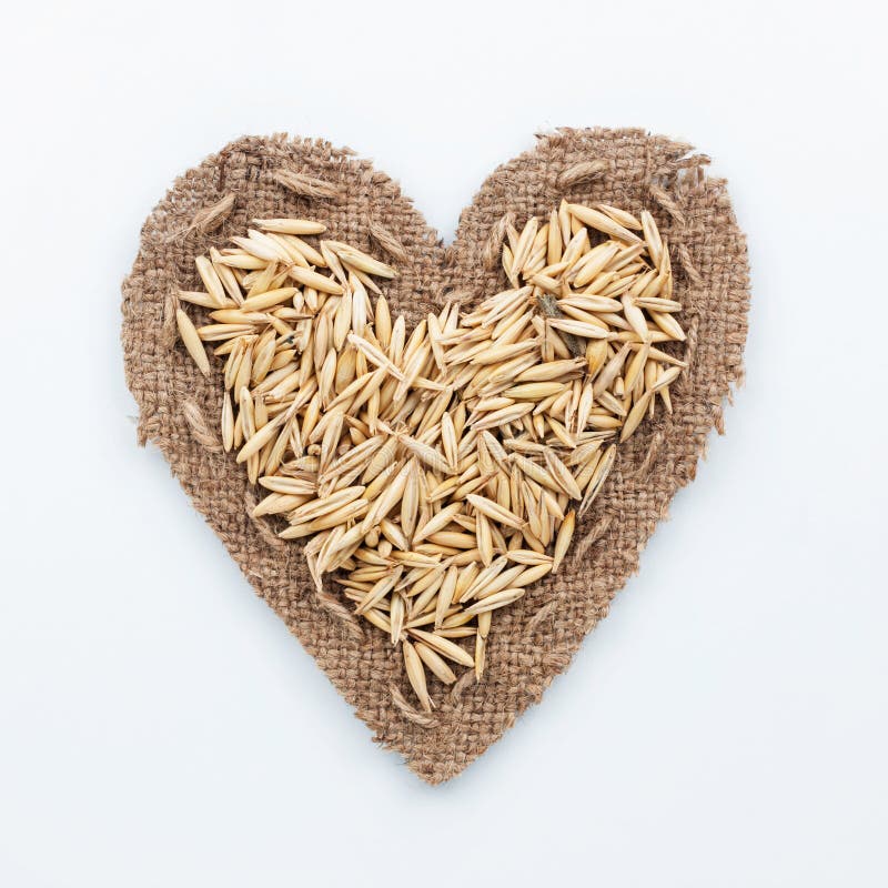 Frame in the Shape of Heart with Oats Stock Photo - Image of label ...