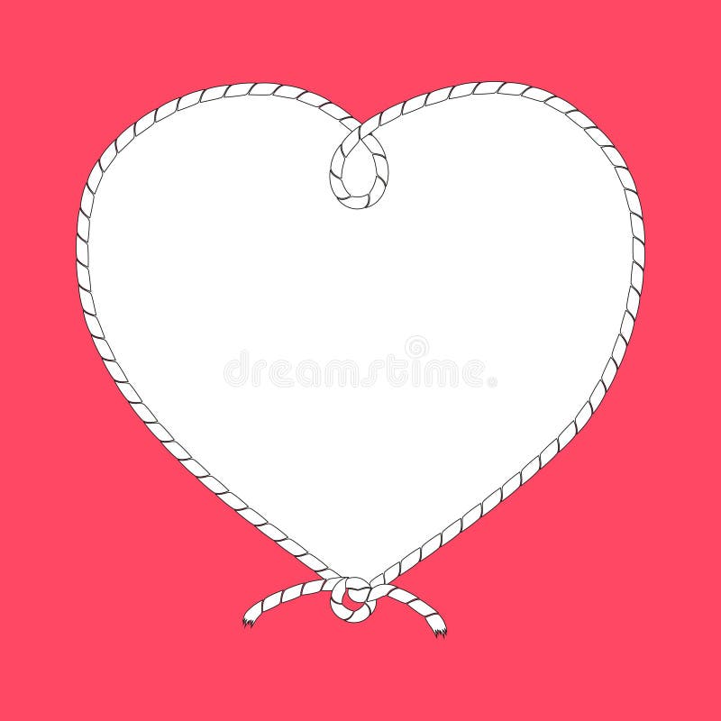 Heart on a Rope Isolated on White Background. Symbol of Love Stock ...