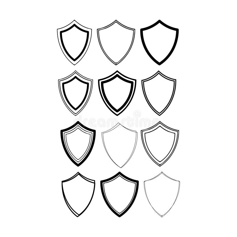 Frame Shield Icon Element, Outline Border Grunge Shape Icon, Decorative ...