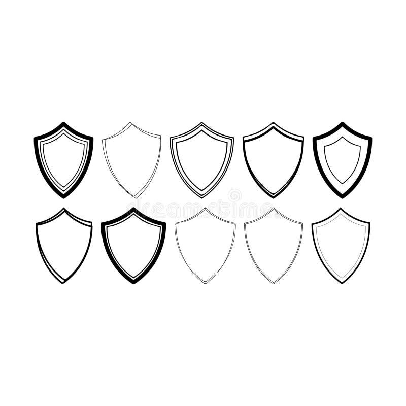 Frame Shield Icon Element, Outline Border Grunge Shape Icon, Decorative ...