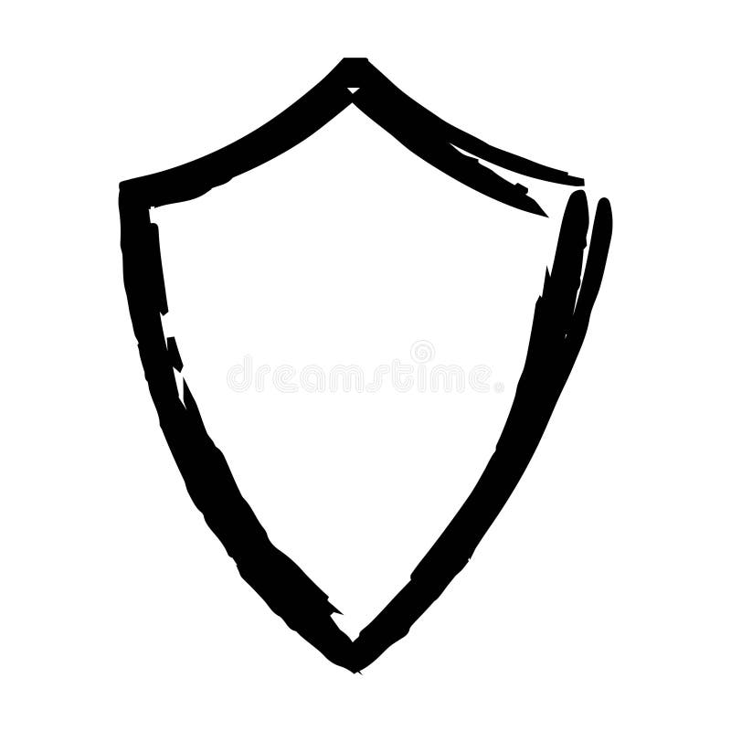 Frame Shield Texture Element, Outline Border Grunge Shape Icon ...