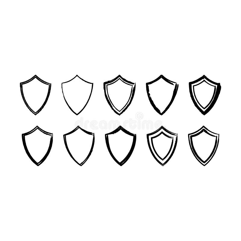 Frame Shield Texture Element, Outline Border Grunge Shape Icon ...