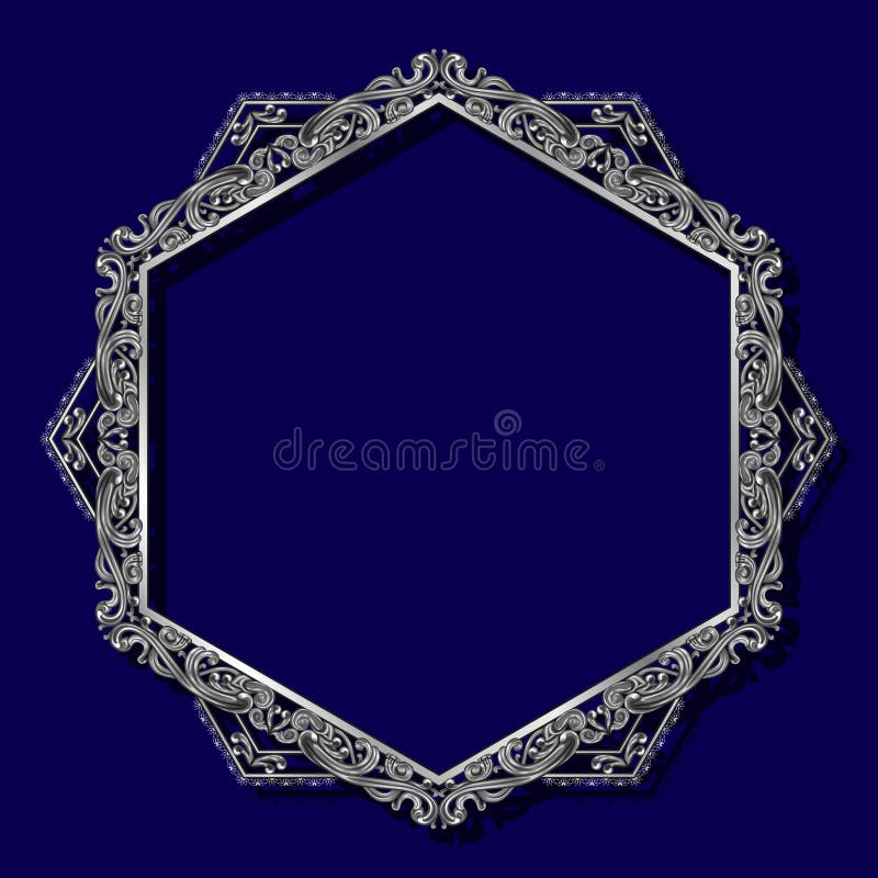 Frame Silver Color with Shadow Stock Vector - Illustration of ...