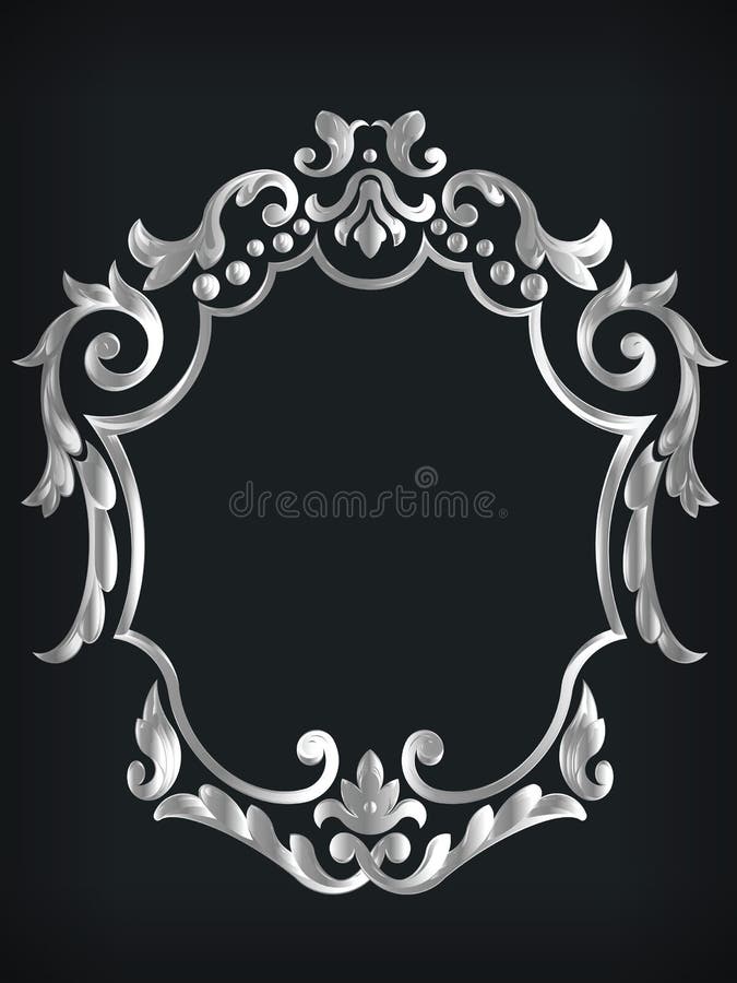 Frame Silver Royal Ornament Decorative Border Vector Design Element ...