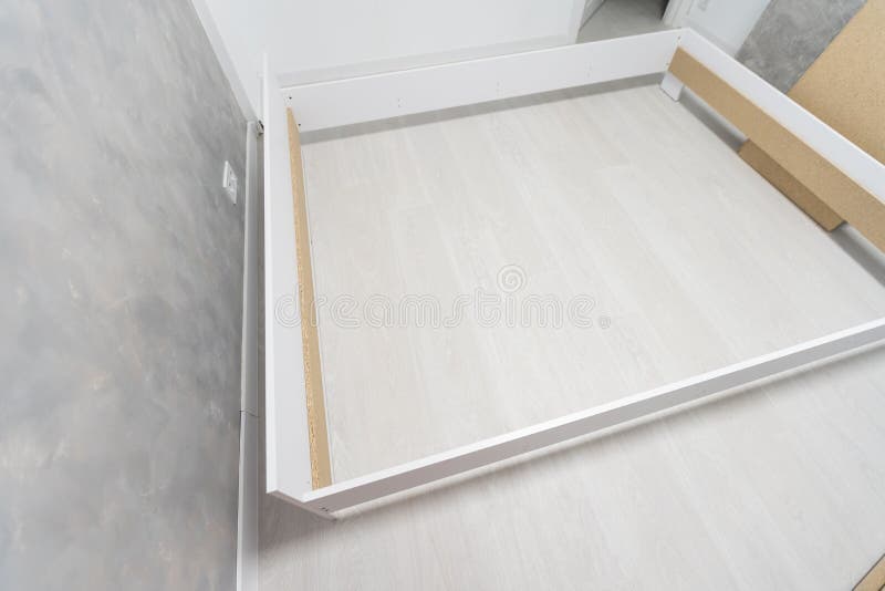 Frame of a Simple Bed Made of Wood. Stock Photo - Image of simple, pine ...