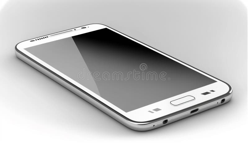 Frame less Smart Phone Screen Vector Mockup Isolated on White ...