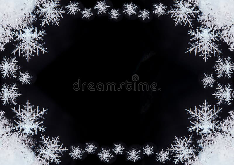 Frame with Snowflakes. Natural Snow, Design Stock Photo - Image of ...