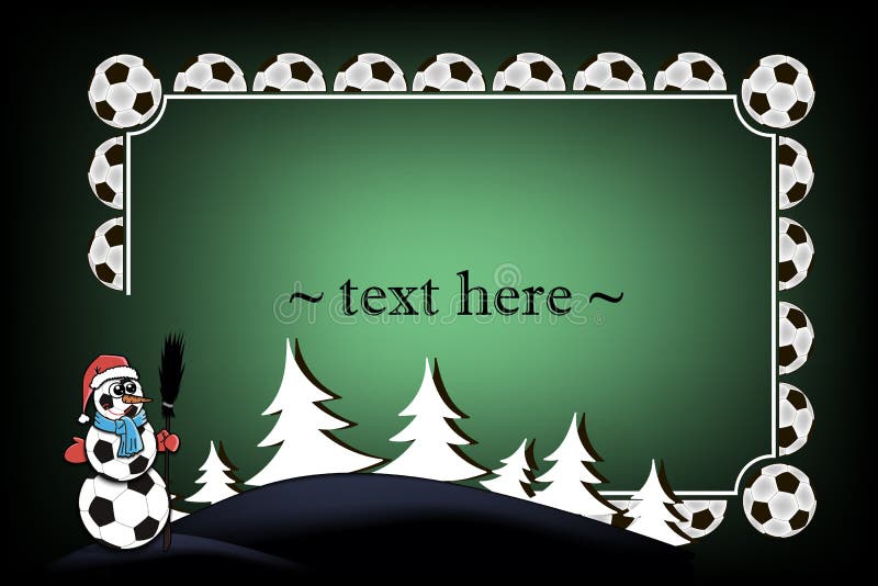 Frame With Soccer Balls And Snowman Stock Vector - Illustration of ...