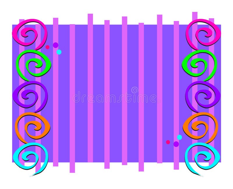 Frame with Spirals and Stripes Stock Vector - Illustration of dots ...