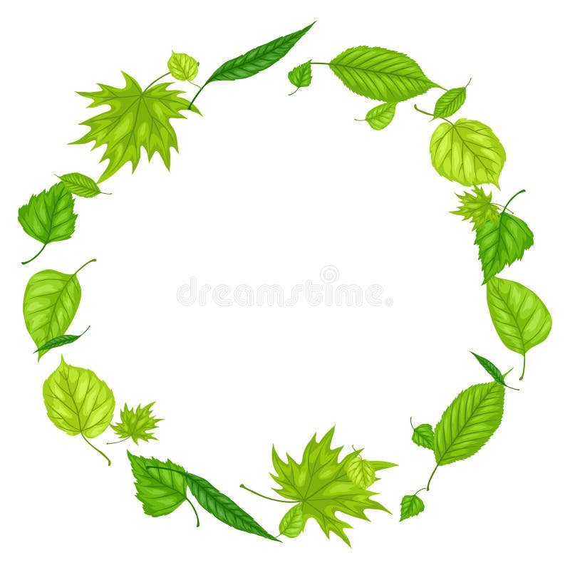 Frame with Spring Leaves. Beautiful Decorative Foliage. Stock Vector ...