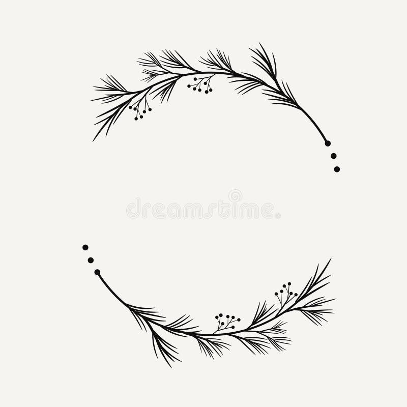 Frame of Spruce Branches Vector Illustration Stock Vector ...