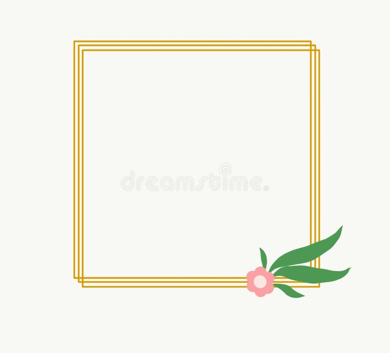 Frame Square Flower label stock illustration. Illustration of flower ...