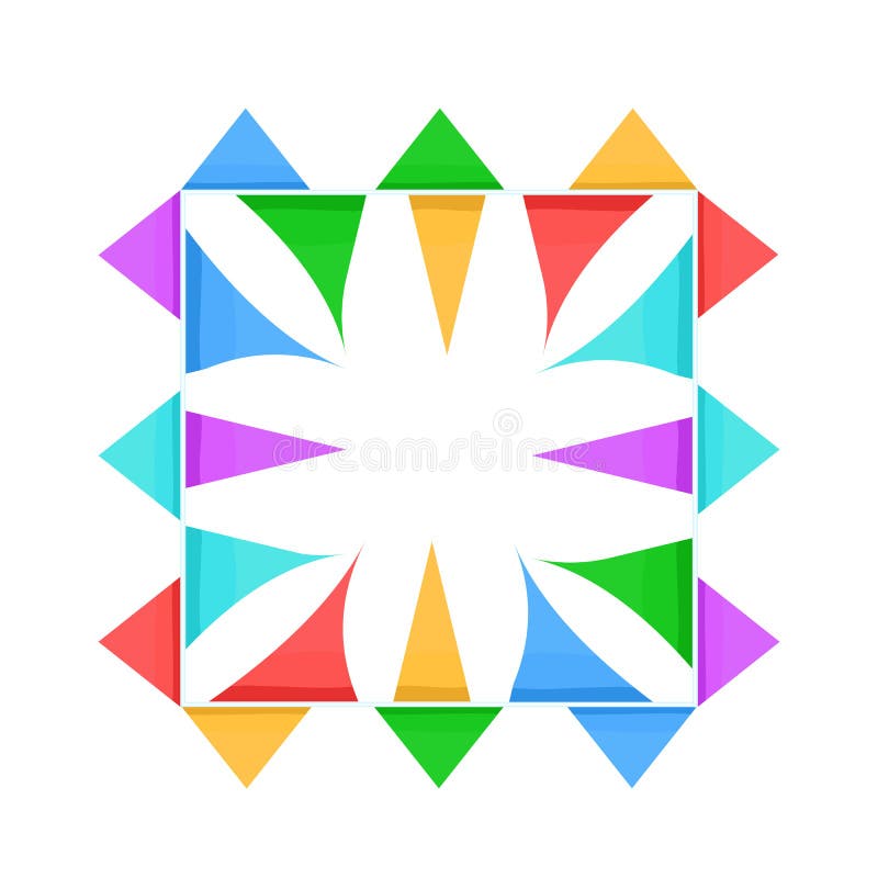 The Frame is Square with Multicolored Flags . Triangular Colored Flags ...