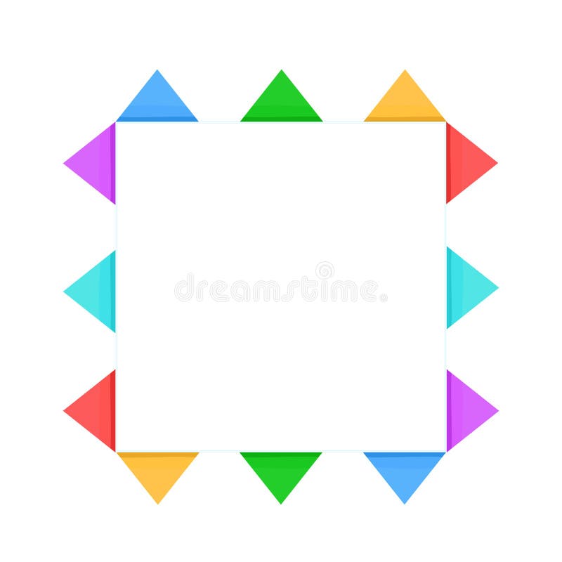 The Frame is Square with Multicolored Flags . Triangular Colored Flags ...