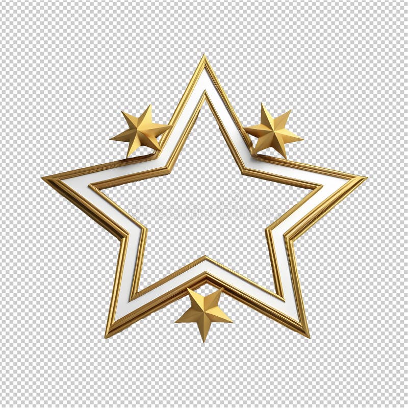 Frame Star Realistic 3d Render Isolated on Transparent Background Stock ...