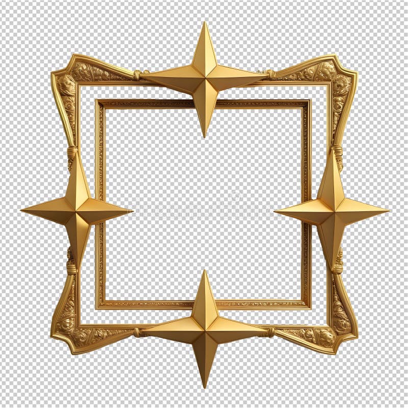 Frame Star Realistic 3d Render Isolated on Transparent Background Stock ...