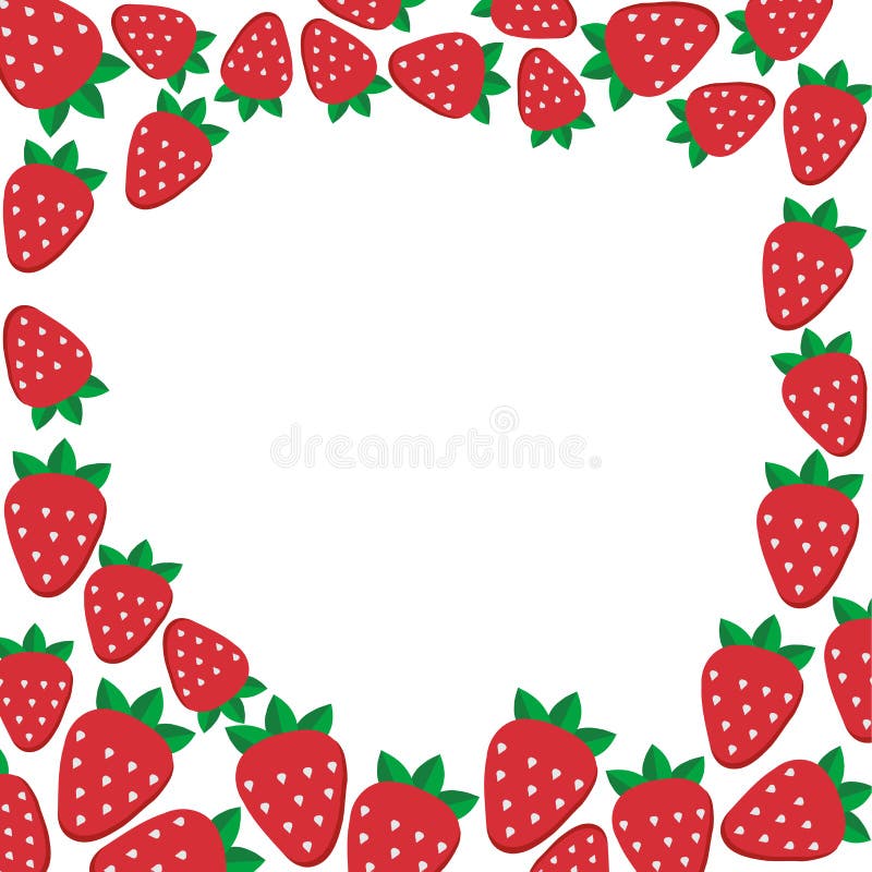 Frame with Strawberries. Vector Template for Stock Vector ...