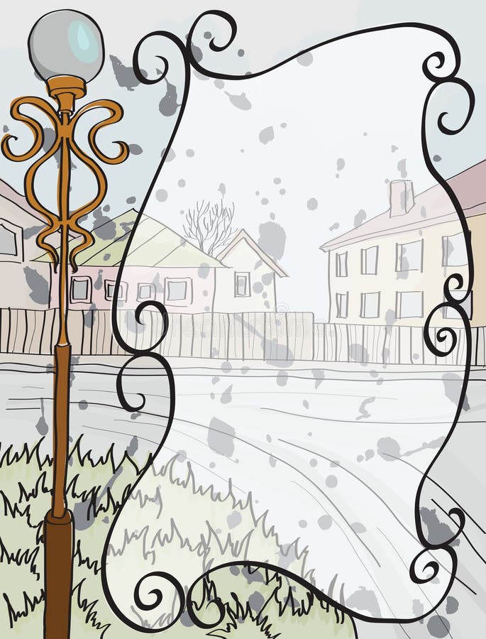 Tree Silhouette, Street Scene Stock Vector - Illustration of pedestrian ...