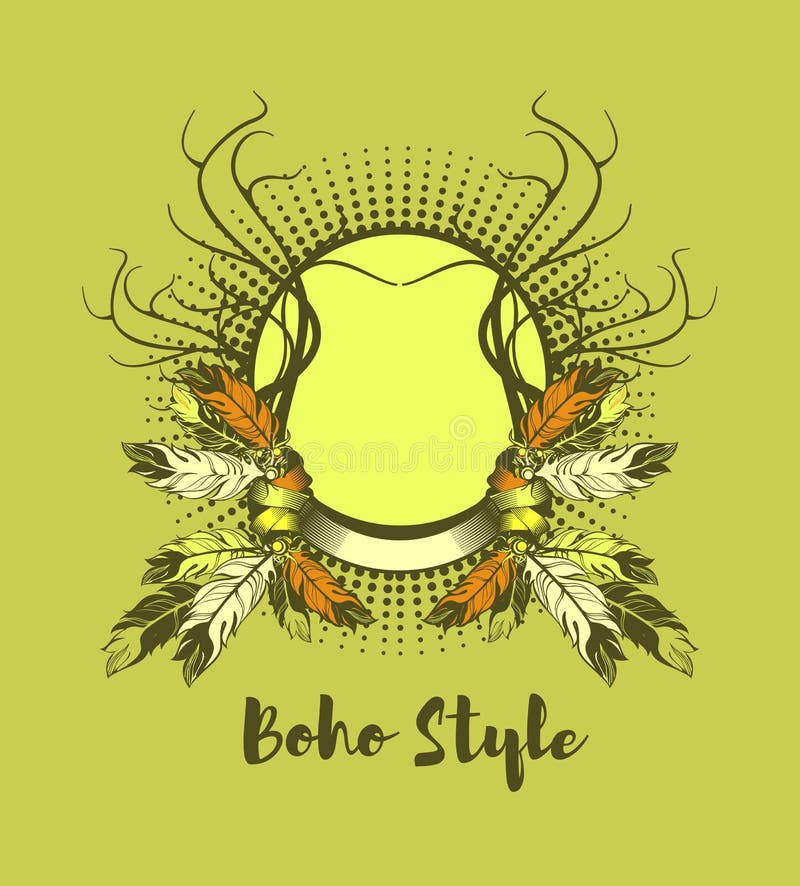Frame in the style of boho stock vector. Illustration of graphic - 64258172