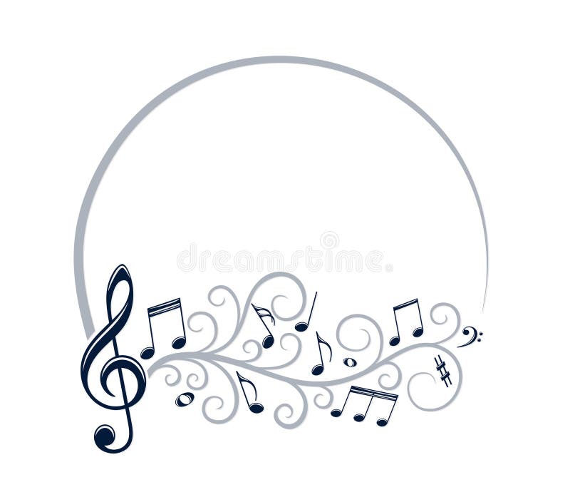 Frame with musical notes. stock vector. Illustration of round - 296792085