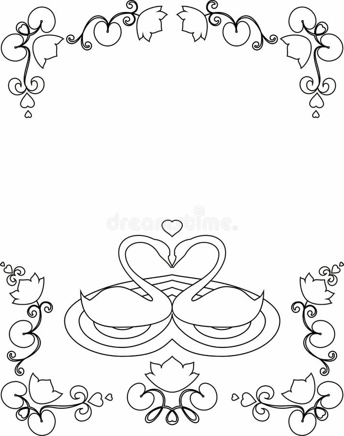 Frame with swans stock vector. Illustration of ripple - 12687835