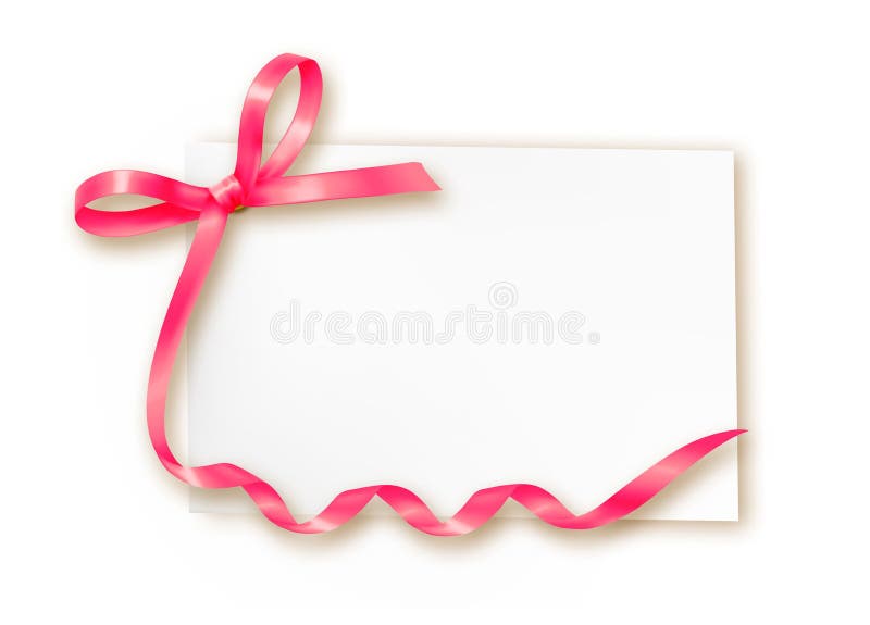 Frame with Tag and Long Pink Ribbon Stock Illustration - Illustration ...