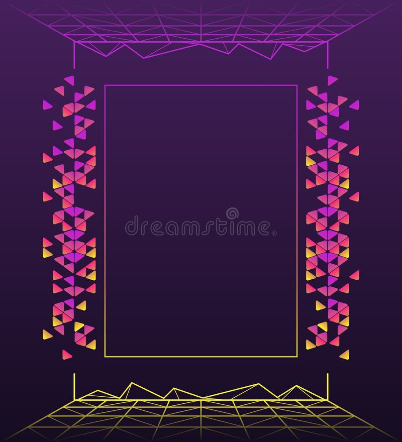 A4 Frame Template, Abstract Geometry, Low Poly Frame. Vector Frame ...