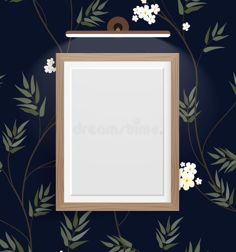 Frame Template with Backlight on the Wall Stock Illustration ...