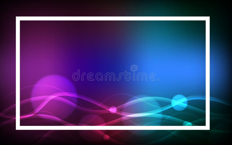 Frame Template Design with Colorful Lights Stock Illustration ...