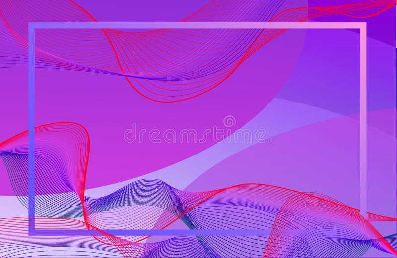 Frame Template Design with Purple Wavy Lines Stock Vector ...