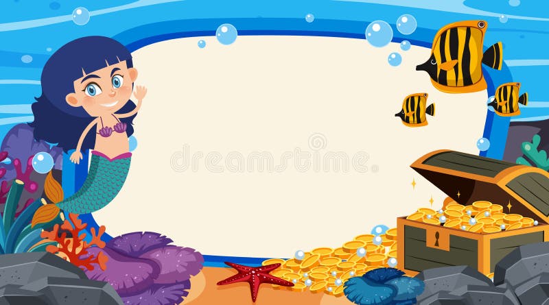 Frame Template Design with Sea Creatures Under the Ocean Stock ...