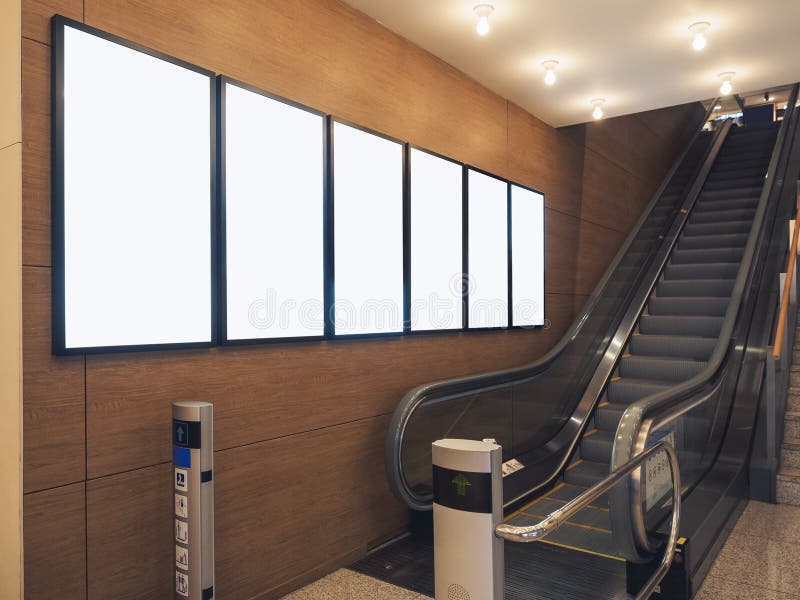 Frame Template Posters Mock Up Media Display Indoor Building Stock ...