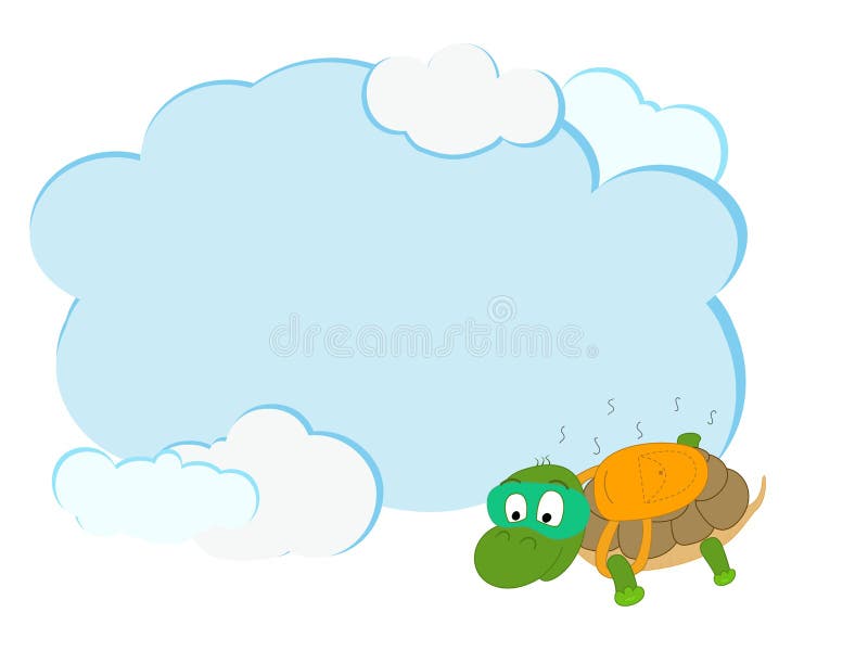 Frame for Text with the Character of a Turtle that Jumps with a ...