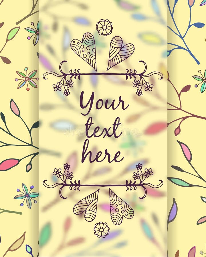 Frame for Text with Flowers Stock Vector - Illustration of invite ...