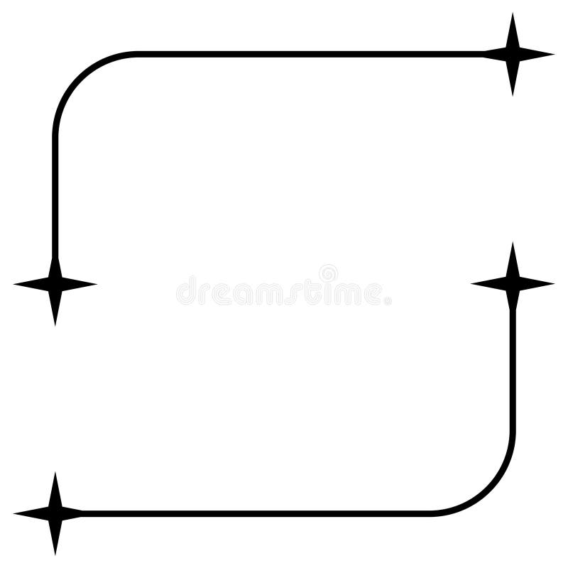 Frame for Text Message with Stars, Frame Stars Four Rays Stock Vector ...