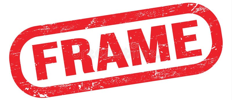 FRAME, Text on Red Rectangle Stamp Sign Stock Illustration ...