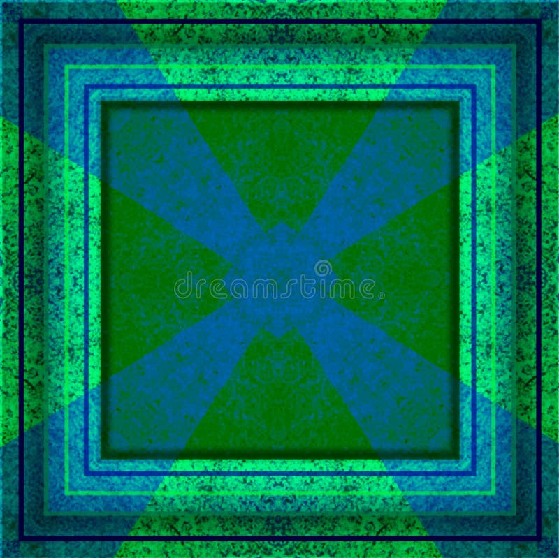 Frame for Text in Retro Style in Green Colors. Stock Illustration ...