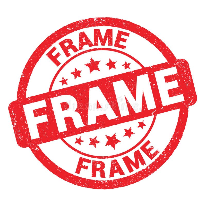 FRAME Text Written on Red Stamp Sign Stock Illustration - Illustration ...