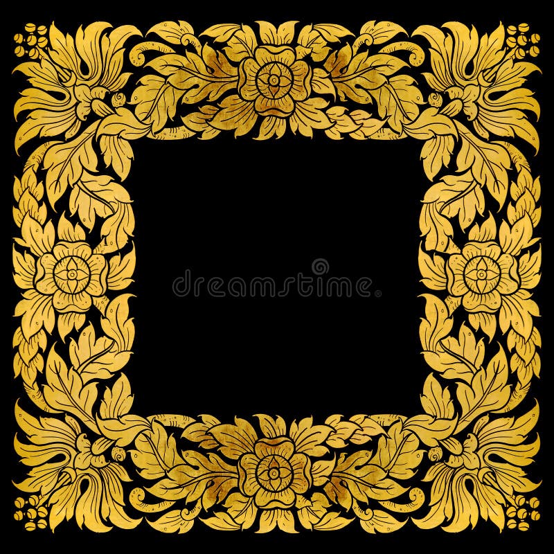 Frame of Thai Style Classic Art Stock Photo - Image of handmade, golden ...