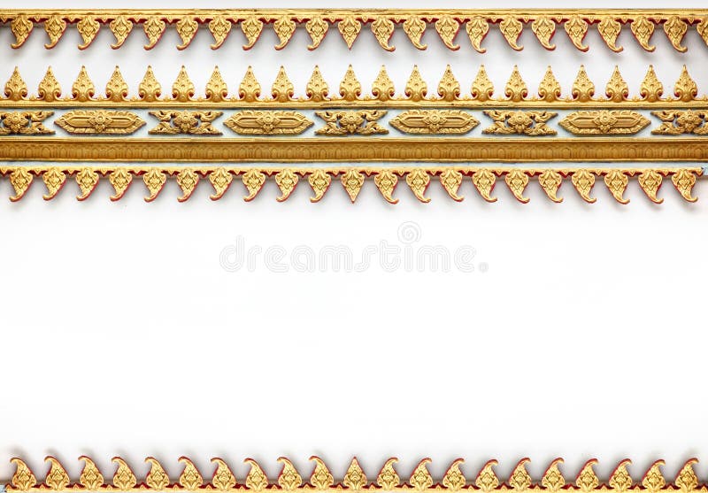 Frame with Thai Art Wall Pattern Stock Photo - Image of line, concept ...