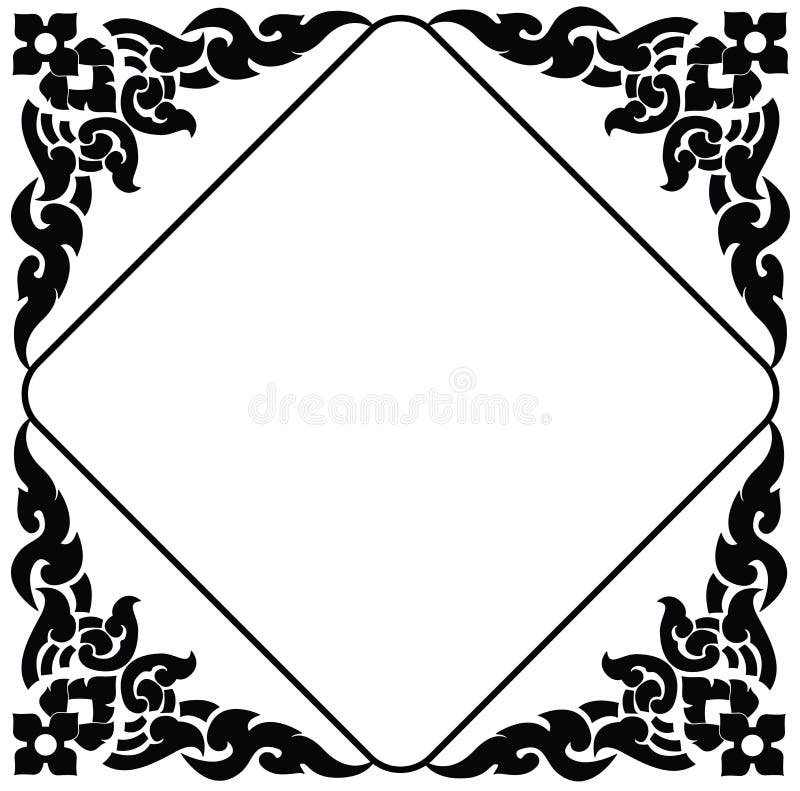 Thai pattern frame stock vector. Illustration of abstract - 111064346