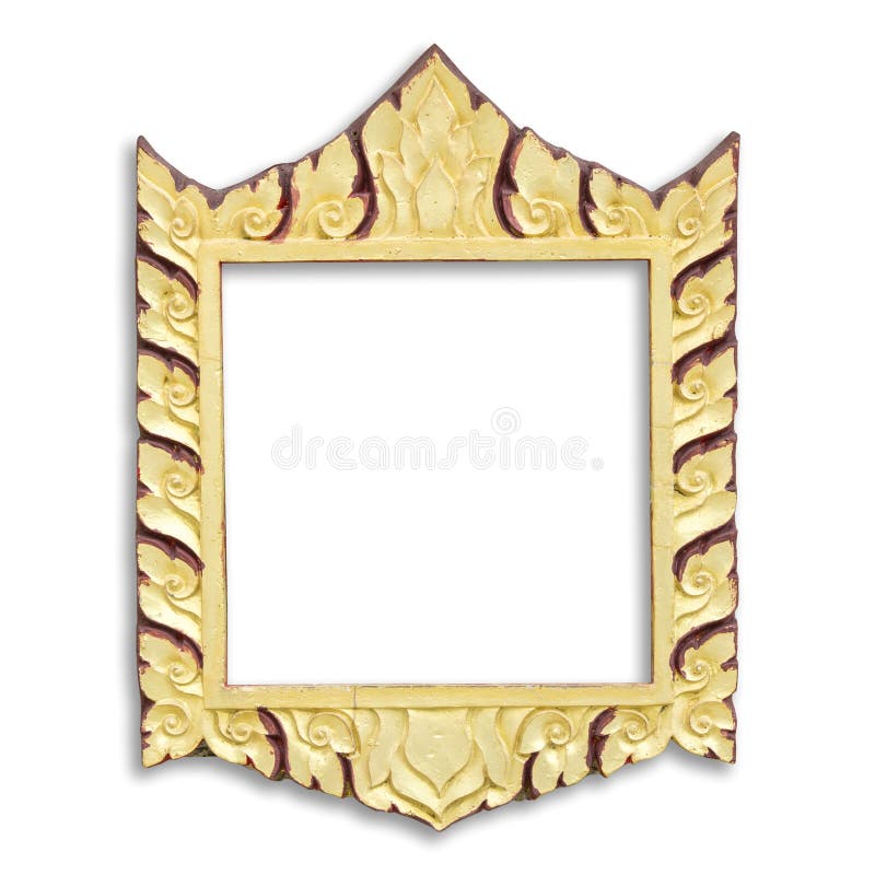 Frame with Thai Style Pattern Isolated on White Stock Photo - Image of ...