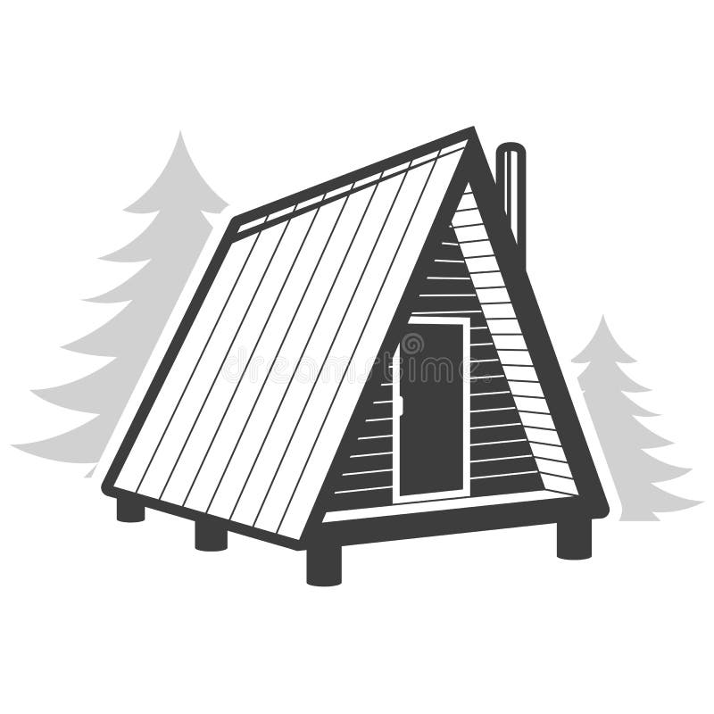 A-frame Tiny House, Weekend Cabin with Chimney, Vector Stock Vector ...