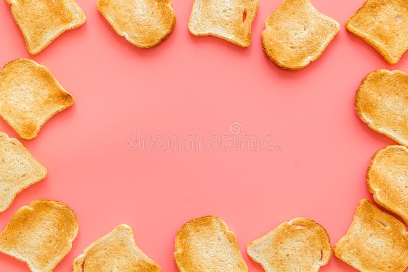 Frame of Toast Bread with Space for Text, Top View Stock Image - Image ...