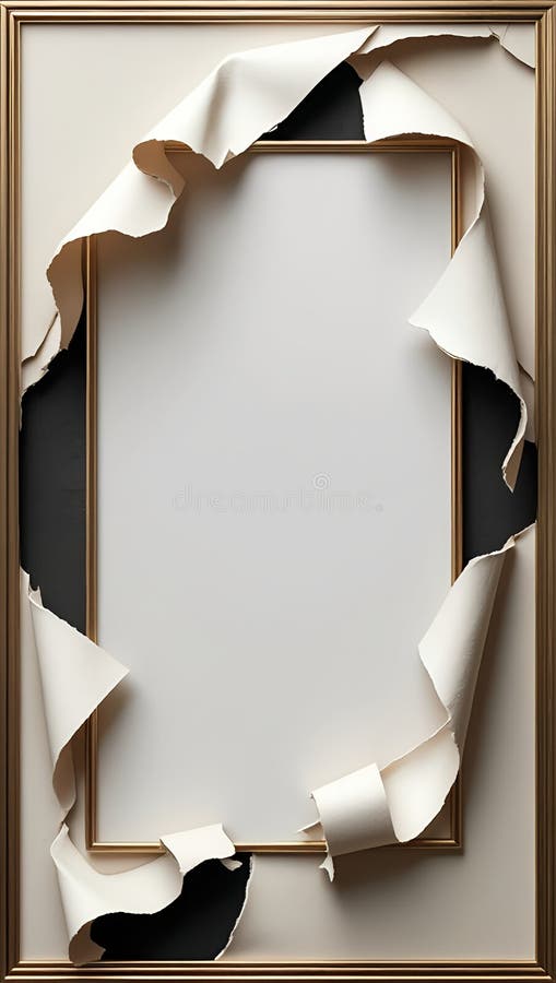 Frame with Torn Paper Border Stock Illustration - Illustration of ...