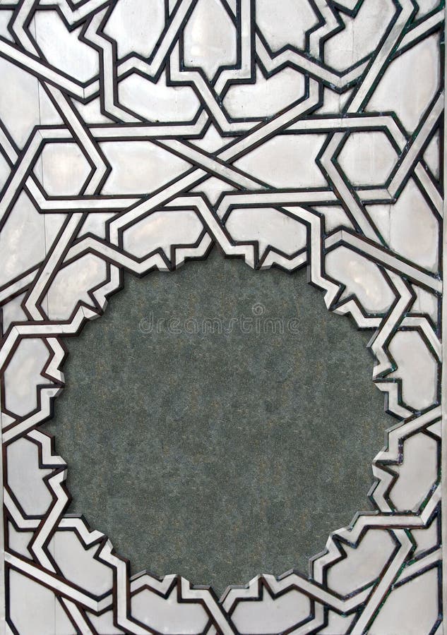 Frame with Traditional Islamic Ornament. Copper Window Shutter with ...